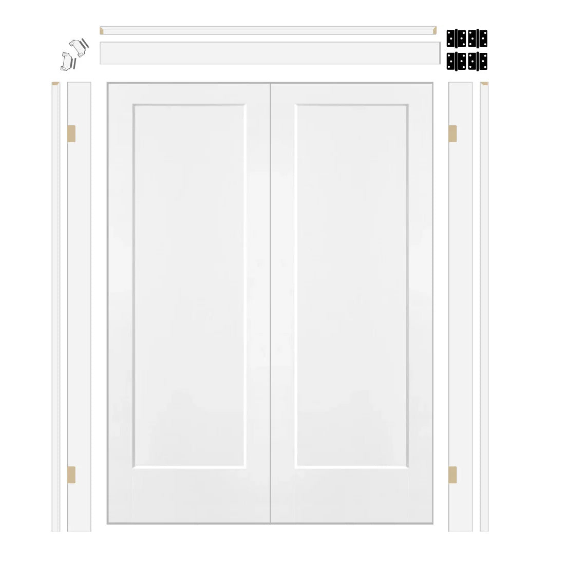 Solid Core Double Doors with 6-5/8" Jambs New* — Cambridge Crown and Trim
