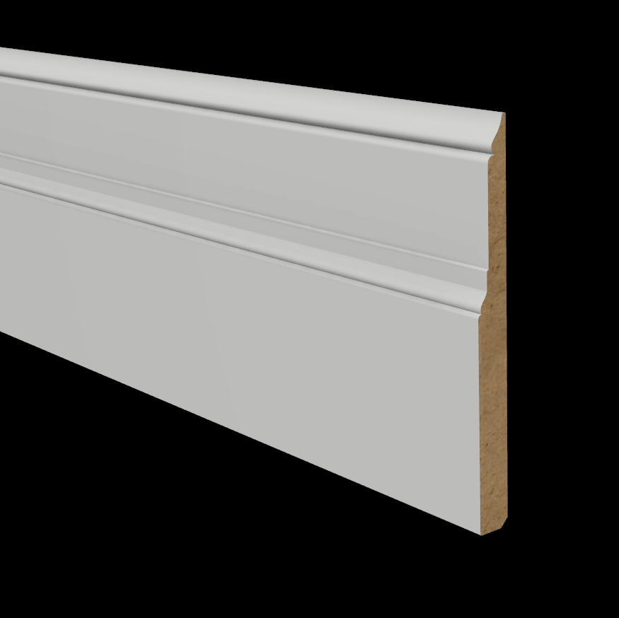 5-1/2" x 1/2" MDF Step Baseboard — Cambridge Crown and Trim